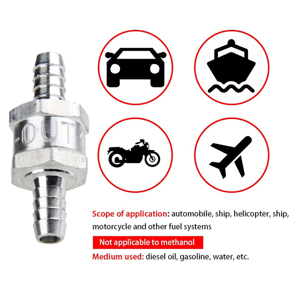 3/8" 10mm Fuel Line One Way Non Return Check Valve Aluminum Petrol ...