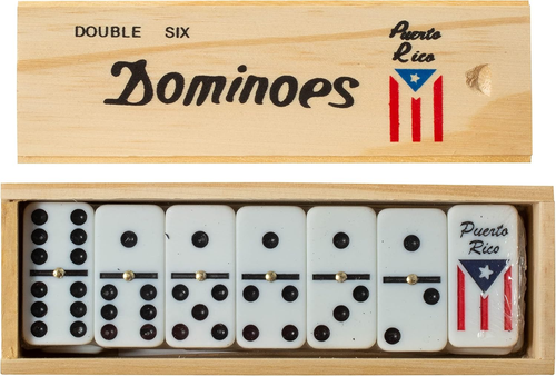 Puerto Rico Double Six Dominoes Set with Engraved Design and Wooden ...