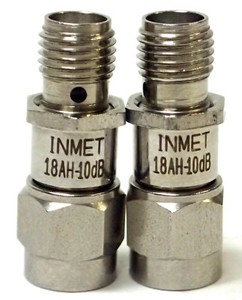INMET 18AH-10dB FIXED COAXIAL ATTENUATOR DC to 18 GHz 2W SMA M - F, LOT ...