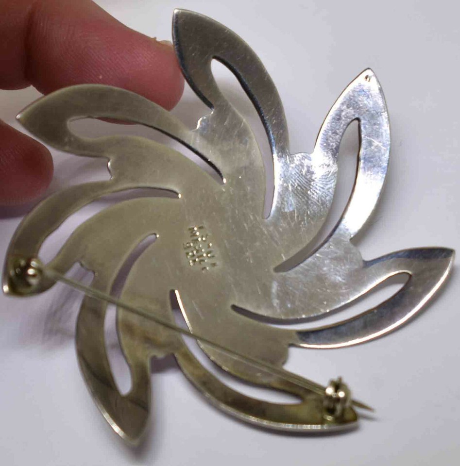 STERLING SILVER FLOWER PIN .925 MEXICO | eBay