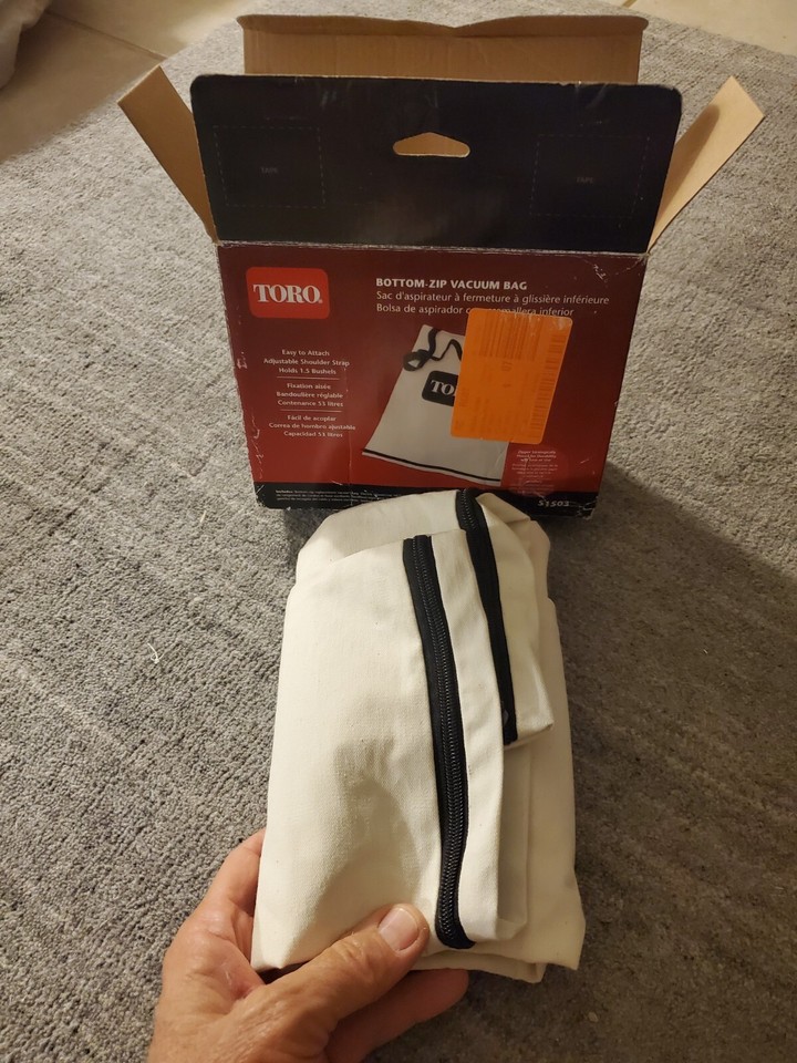 GENUINE OEM TORO PART # 51503 BOTTOM ZIP VACCUUM REPLACEMENT COLLECTION ...