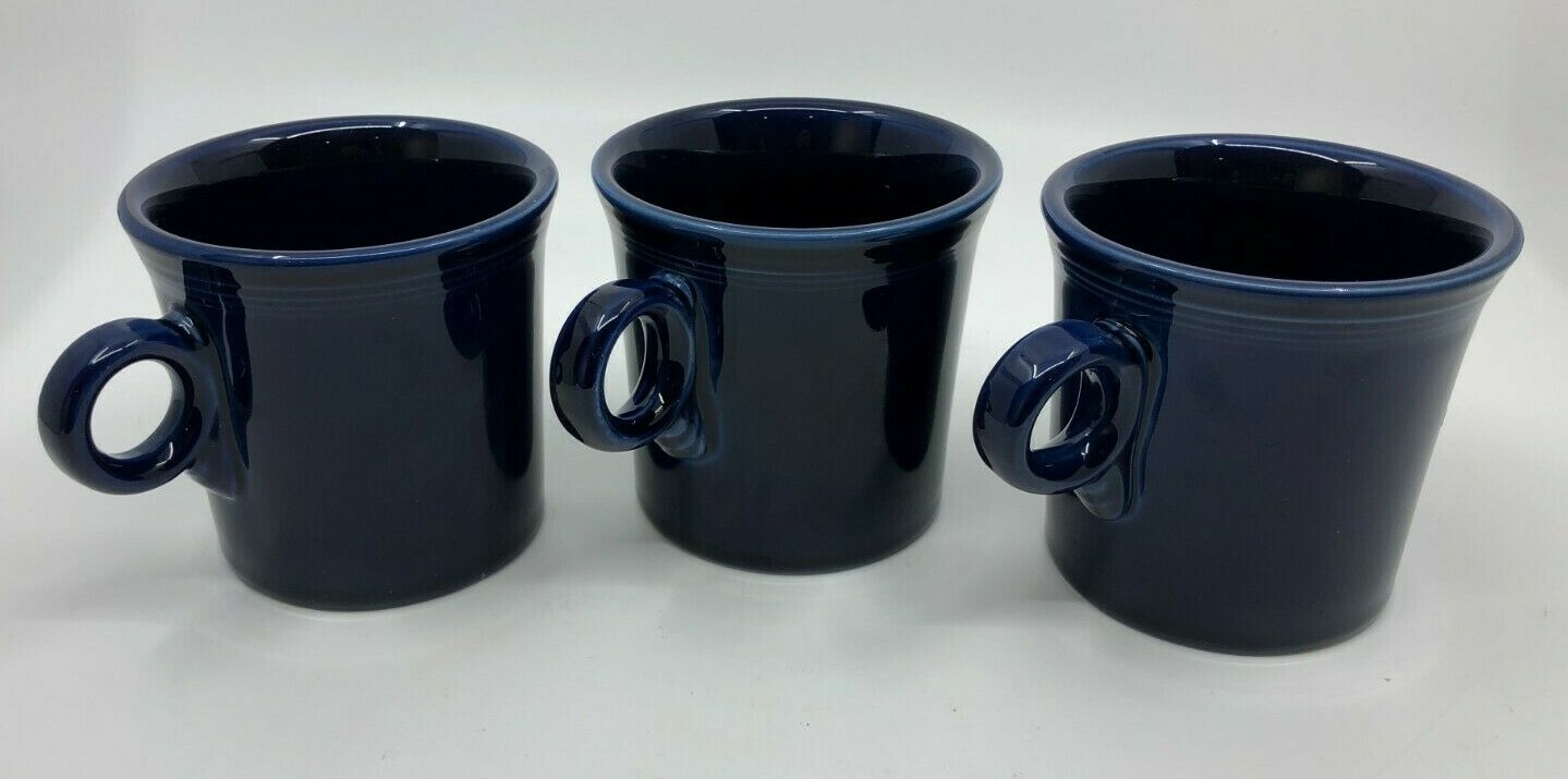 Set of 3 Cobalt Blue Fiestaware 12 oz Java Ring Handle Mugs FREE ...