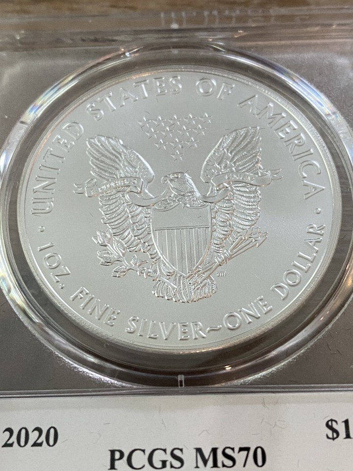2020 $1 American Silver Eagle PCGS MS70, Magnum Opus, .999 Fine Silver ...