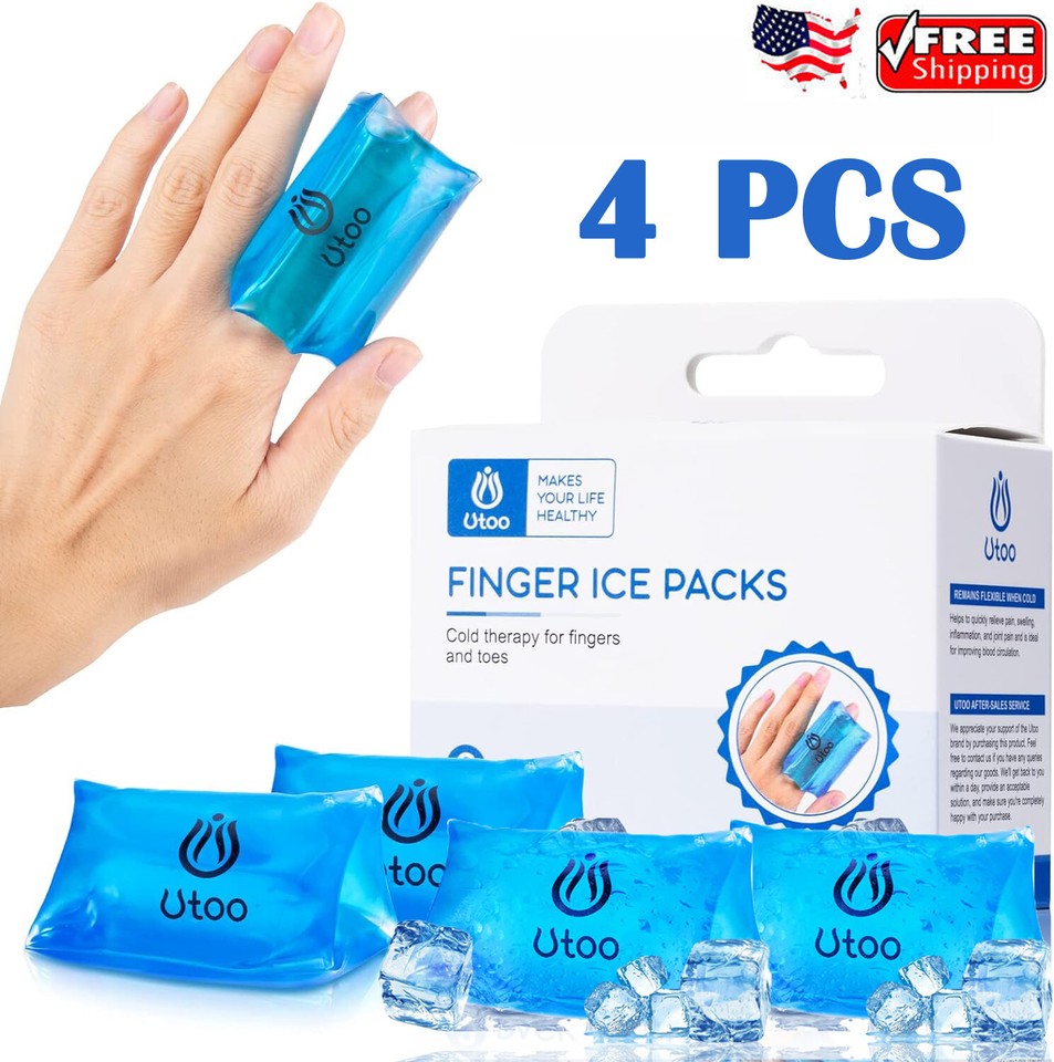 Finger Ice Pack Reusable Gel Ice Toe Cold Compression Sleeve Injuries ...