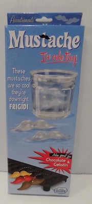 NEW Mustache Ice Cube Tray Silicone Reusable Make Ice That Is Mustache ...