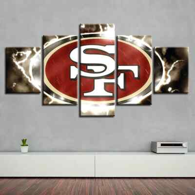 NFL Football Team Logo San Francisco 49ers 5 Piece Panel Canvas Wall ...