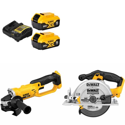 DeWalt DCB205-2C 20V Starter Kit W/ FREE DCG412B 20V Cut-Off Tool ...