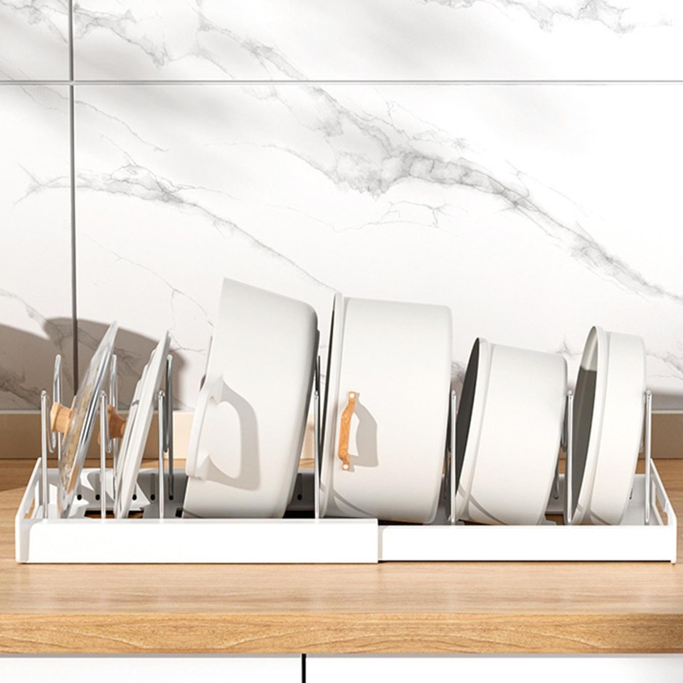 Telescopic Pot Rack Pan Holder Rack Kitchen Flexible Pot Stand Kitchen ...