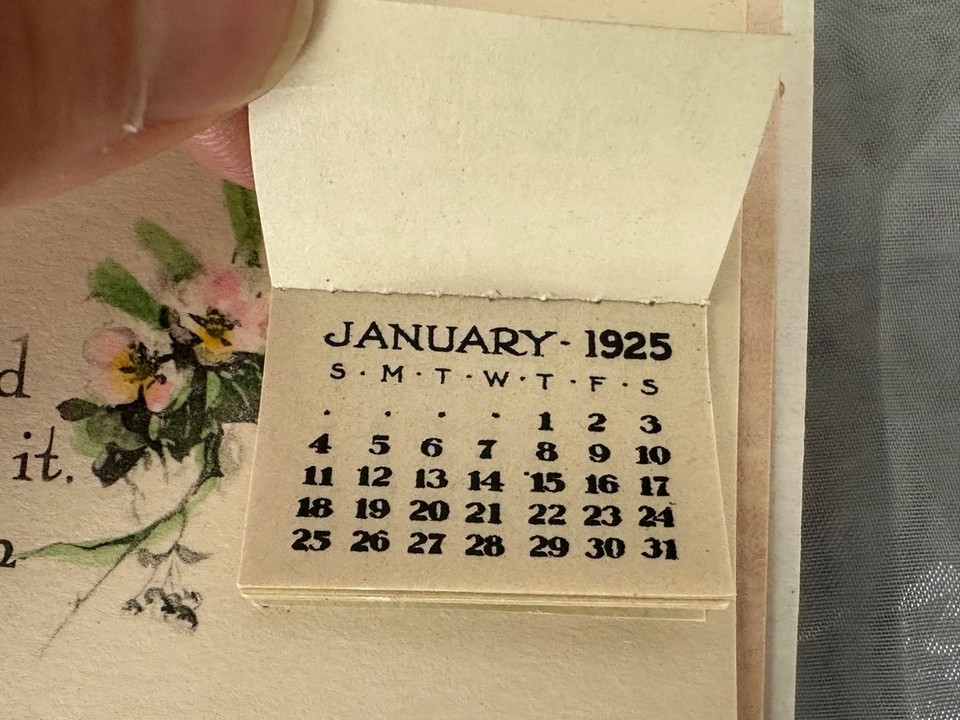 Vintage Calendar 1925 Ephemera Joy Happiness Inspiration Quote | eBay