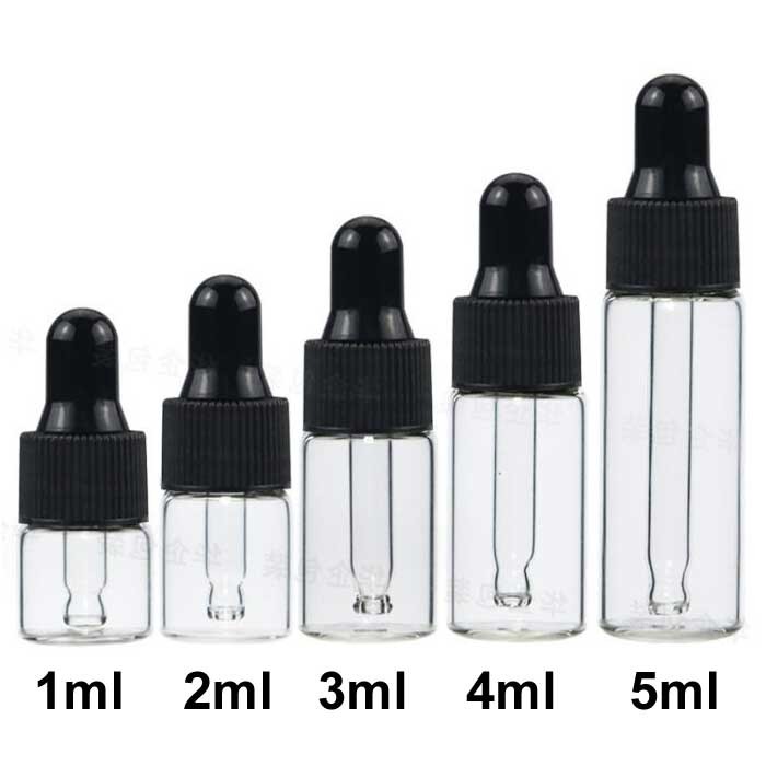 1ml-5ml Glass Dropper Bottles w/ Pipette for Perfume Refillable Drop ...