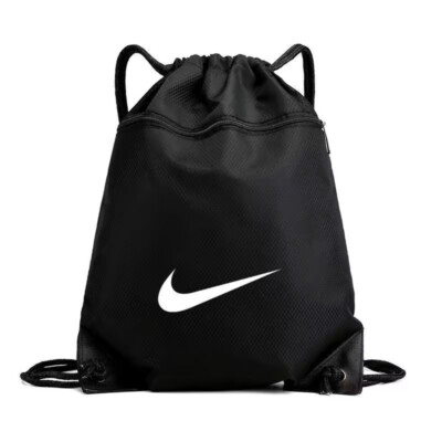 Nike Drawstring Backpack Bag Waterproof Zipper Sports Training Gym Sack ...