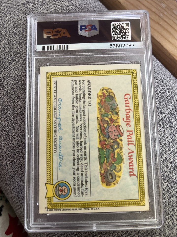 1985 Garbage Pail Kids OS1 GPK Stickers Kim Kong Matte #34a PSA 6 EX-MT ...