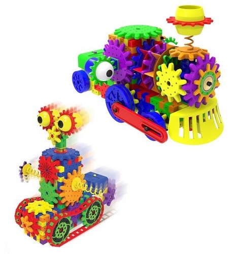 Techno Gears Dizzy Droid & Crazy Train Motorized Construction Set Total ...