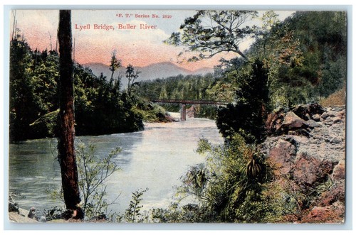 1907 Lyell Bridge Buller River New Zealand Avon PA FT Series Postcard ...