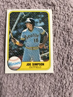 1981 Fleer Seattle Mariners Baseball Card #616 Joe Simpson | eBay