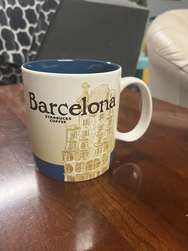Starbucks Barcelona Cup Mug Coffee Tea Ceramic White 2015 16 oz Rare ...