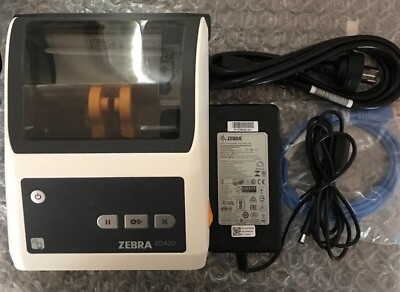 Zebra ZD420 Barcode Label Printer Bluetooth USB Ethernet With Zebra AC ...