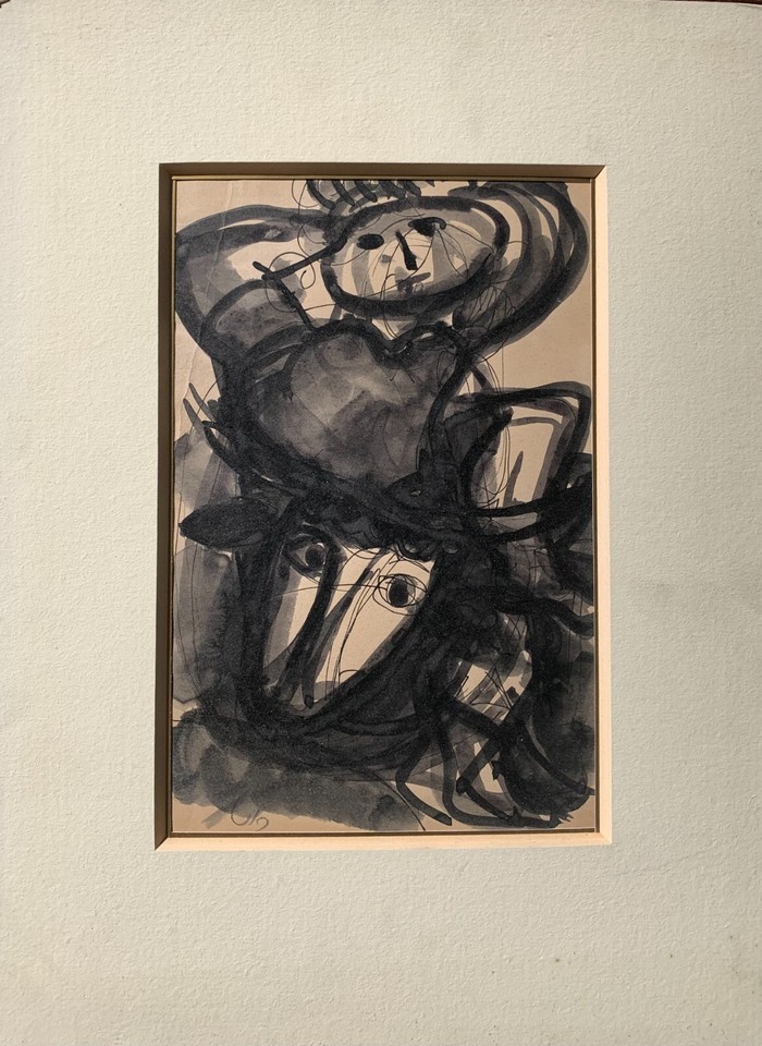 Leo Roth ( Israeli, 1914-2002 ) Abstract Cubist Ink Painting | eBay