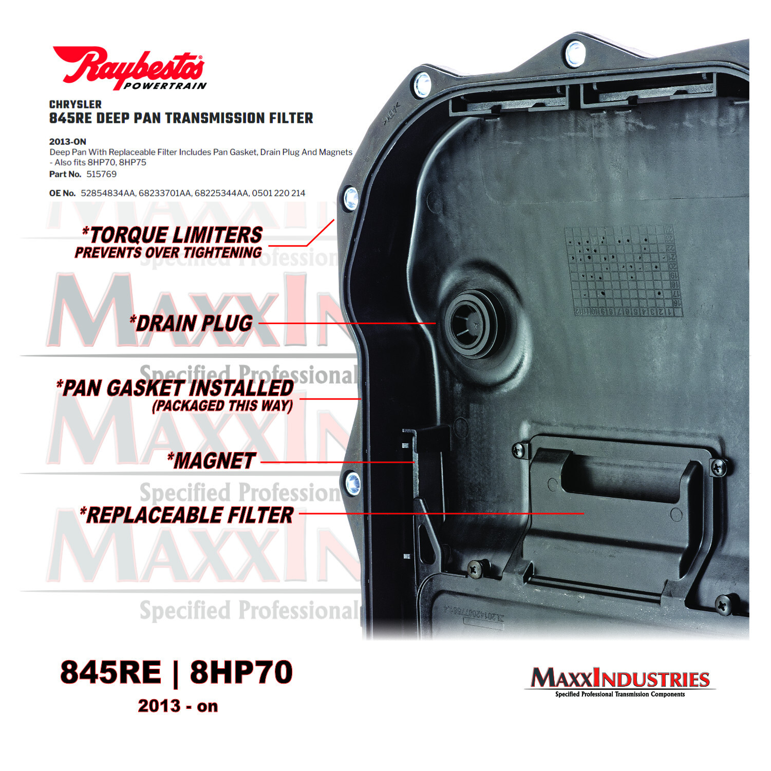 for RAM JEEP Charger 8sp Transmission Fluid Service Kit Pan w Filter ...