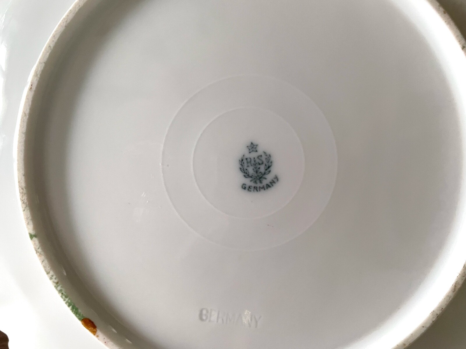 Pretty RS Germany Plate ~ Luster Green with Gold Gilding & White ...