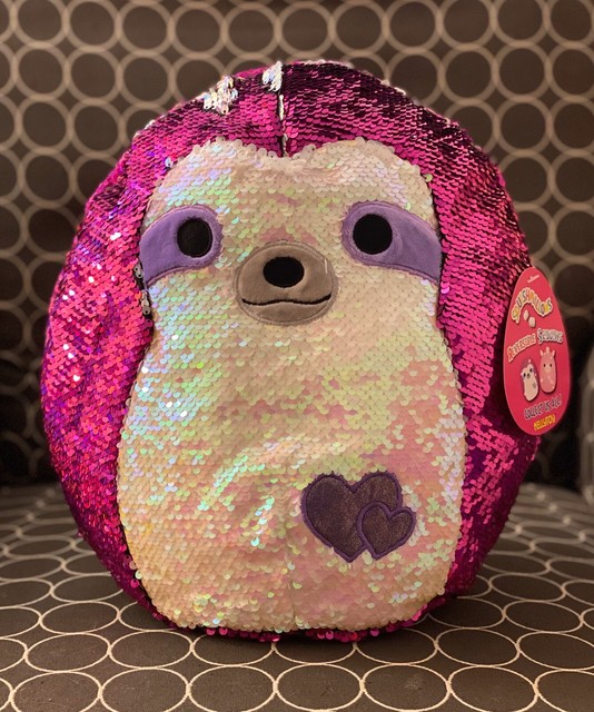 NWT Squishmallow 12” Reversible Sequin Sloth Valentines 2020 Kellytoy ...