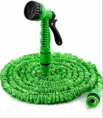 EXPANDABLE FLEXIBLE HOSEPIPE GARDEN HOSE PIPE MAGIC SNAKE + GUN GREEN ...