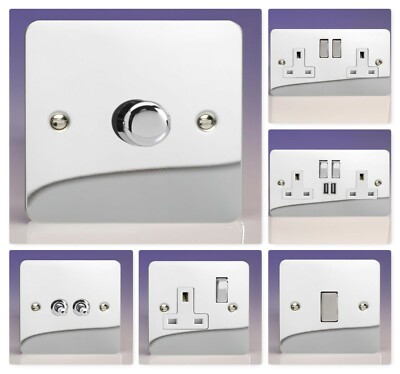 Varilight Ultraflat Polished Chrome XFCW Flat Light Switch Socket ...