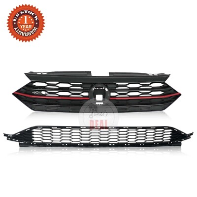 For 2019-2021 Volkswagen Jetta Front Upper Lower Bumper Grille Set ...