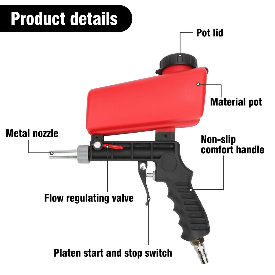 Portable Handheld Air Compressor Speed Sand Gun Blaster Sand Blasting 1 ...