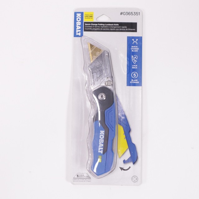 X2 Kobalt Quick Change Folding Lockback Knife #0365351 Blue Razor ...