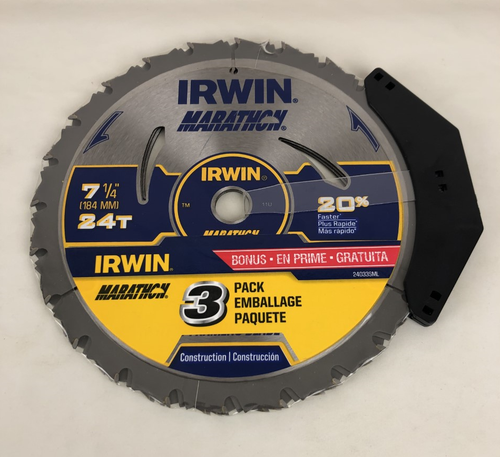 Irwin Marathon - 3 Pack - Framing/Ripping Saw Blade - 7 1/4" 24T ...