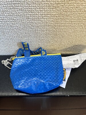 IKEA Knolig Mini Zipper Coin Keychain Bag Tote Key Holder Blue | eBay