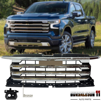 For 2022-2024 Chevy Silverado 1500 High Country Chrome Front Hood ...