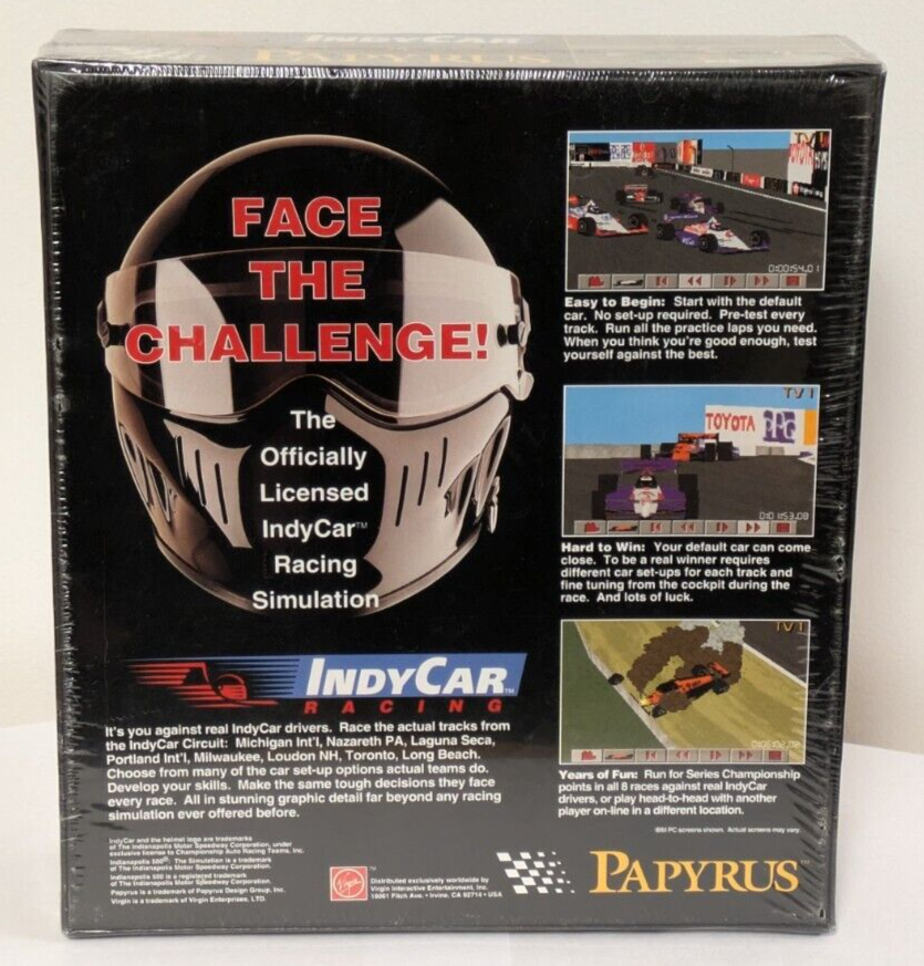 New IndyCar Racing Indianapolis 500 PC Game Simulation CD-Rom Papyrus ...