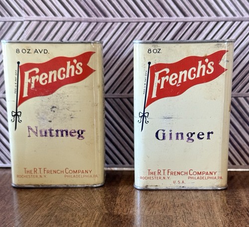 Vintage FRENCH's Nutmeg & Ginger SPICE TINS | eBay