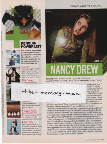 Nancy Drew Emma Roberts 2007 Picture Article Clipping Page Kevin ...