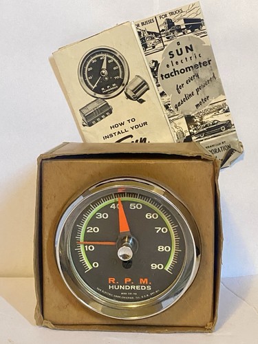 Vintage SUN Model SST-90 Tachometer RPM Hundreds 9000 with Chrome Cup ...