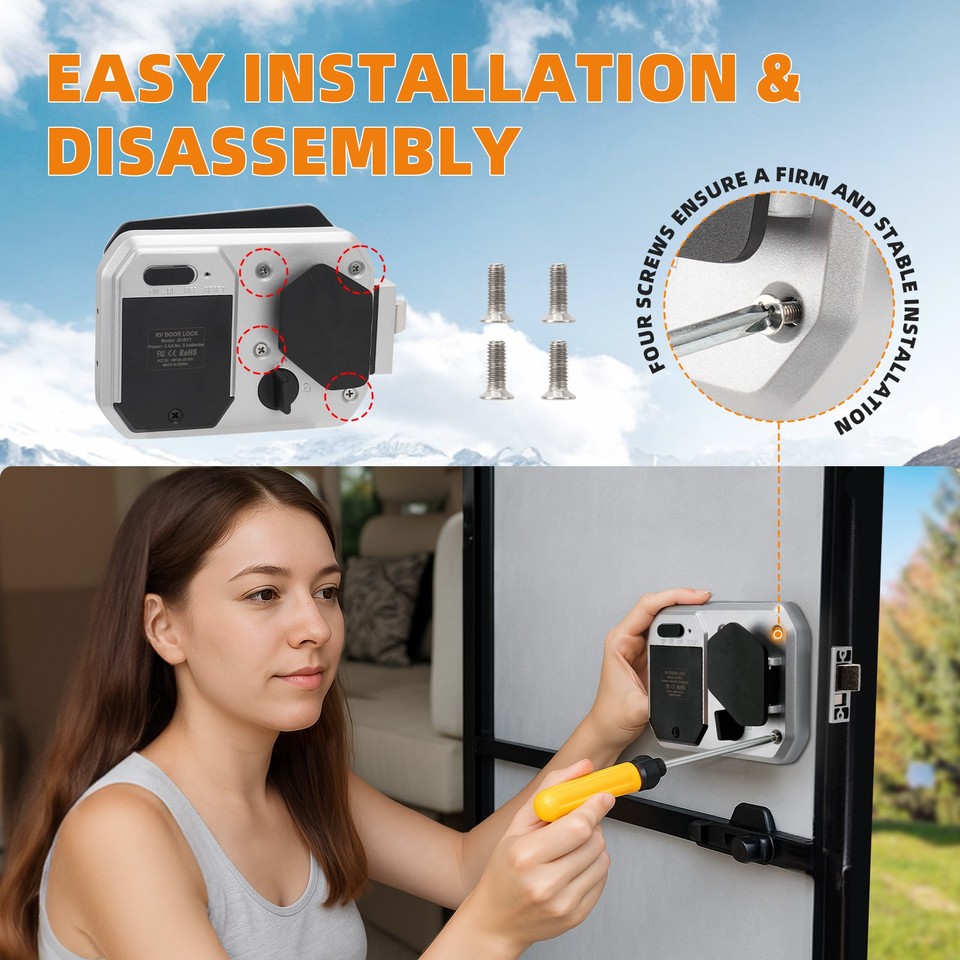 RV Keyless Entry Door Lock Camper Trailer Lock for RV Caravan Travel ...