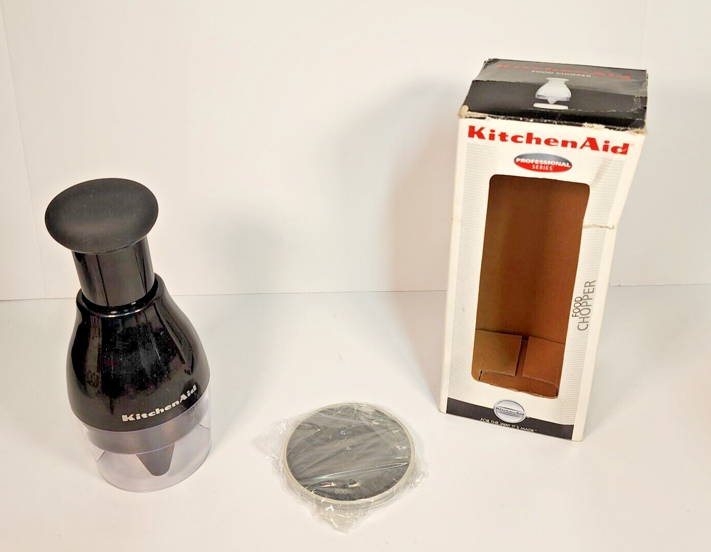 KitchenAid Hand Held Manual Food Chopper W/ Cap Stainless Steel Blades ...