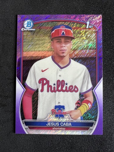 2023 Bowman Chrome Draft Jesus Caba 1st Prospect Purple Shimmer /250 ...