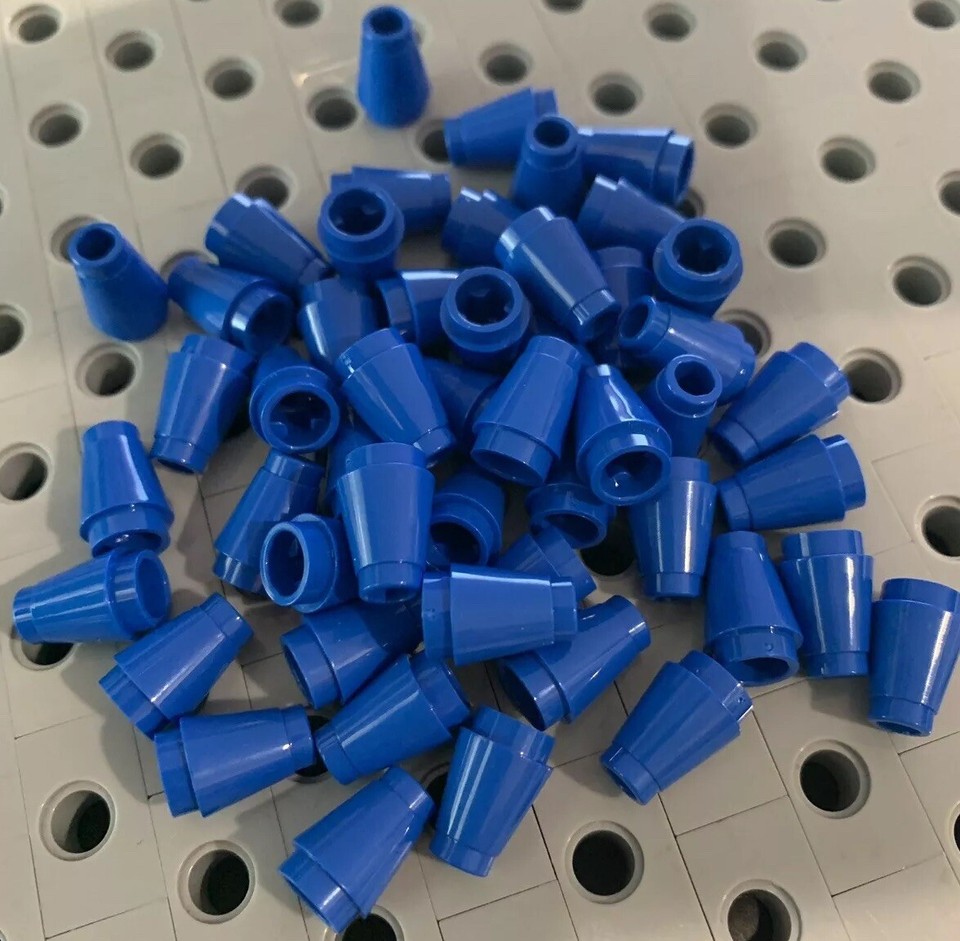 LEGO 1x1 Blue Round Nose Cones Bricks Small New Lot Of 50 | eBay