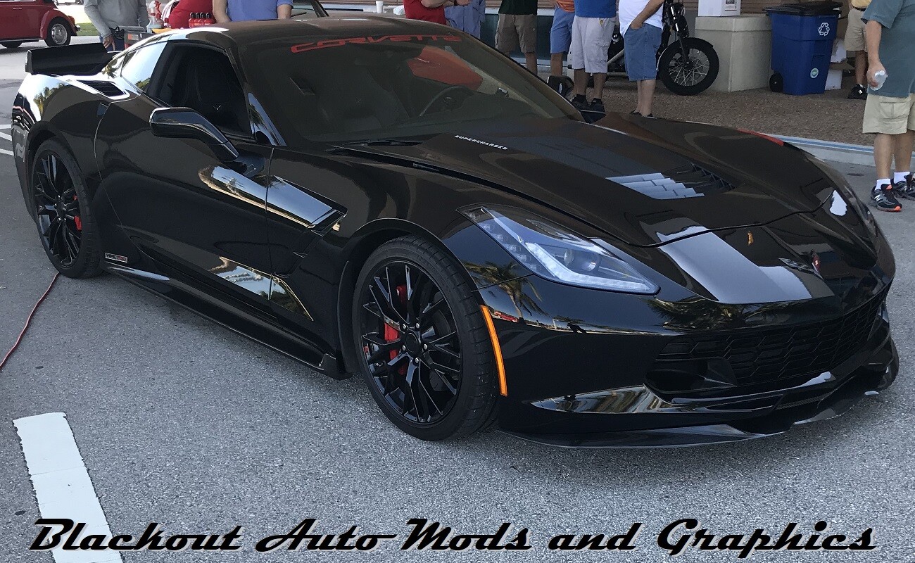 2015-2019 C7 Corvette Matte Black Jake Logo Hood Stinger Decal Stingray ...