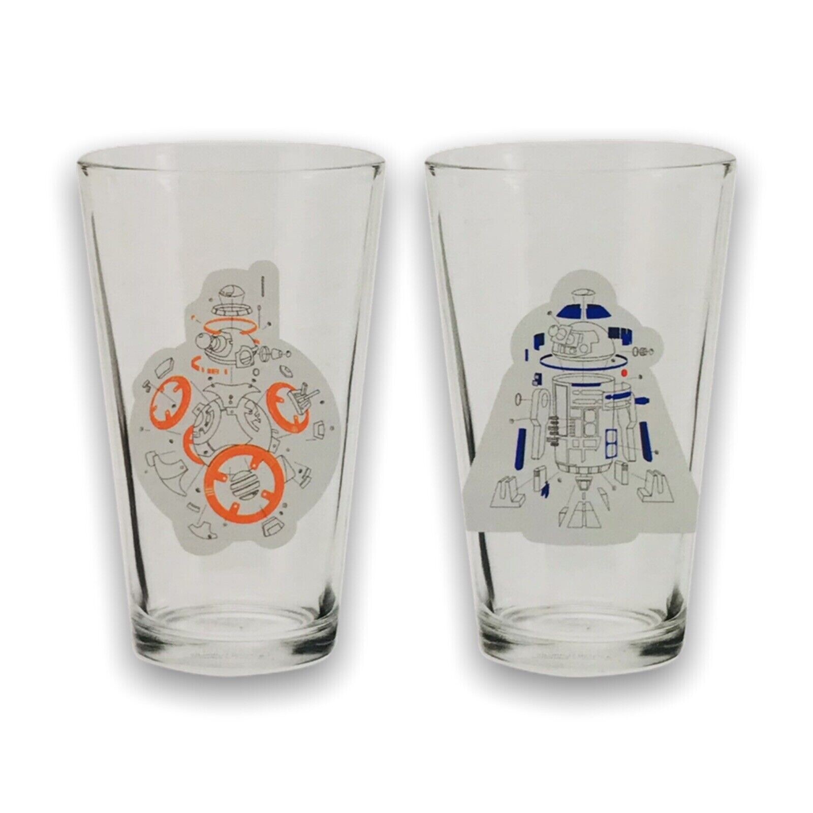 Disney STAR WARS: Cold Reactive Drink Glasses | Set of 2-16 oz/ea | BB ...