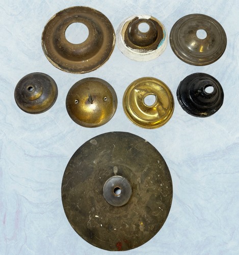 Lot Of 8 Antique Brass Chandelier Light Fixture Canopy Pan Parts | eBay