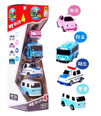 Tayo Little Bus Friends Mini Metal Car Toy 4 Pcs Set Heart Tayo Pat ...