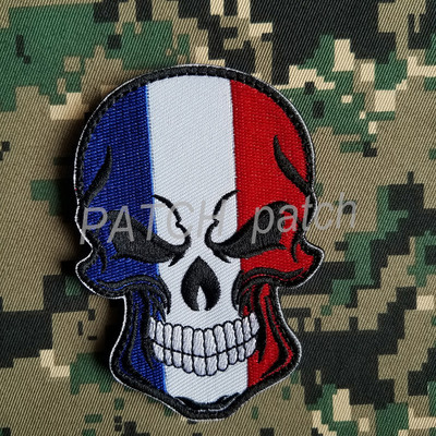 FRANCE SKULL FRENCH FLAG MILITARY TACTICAL HOOK&LOOP PATCH BADGE | eBay