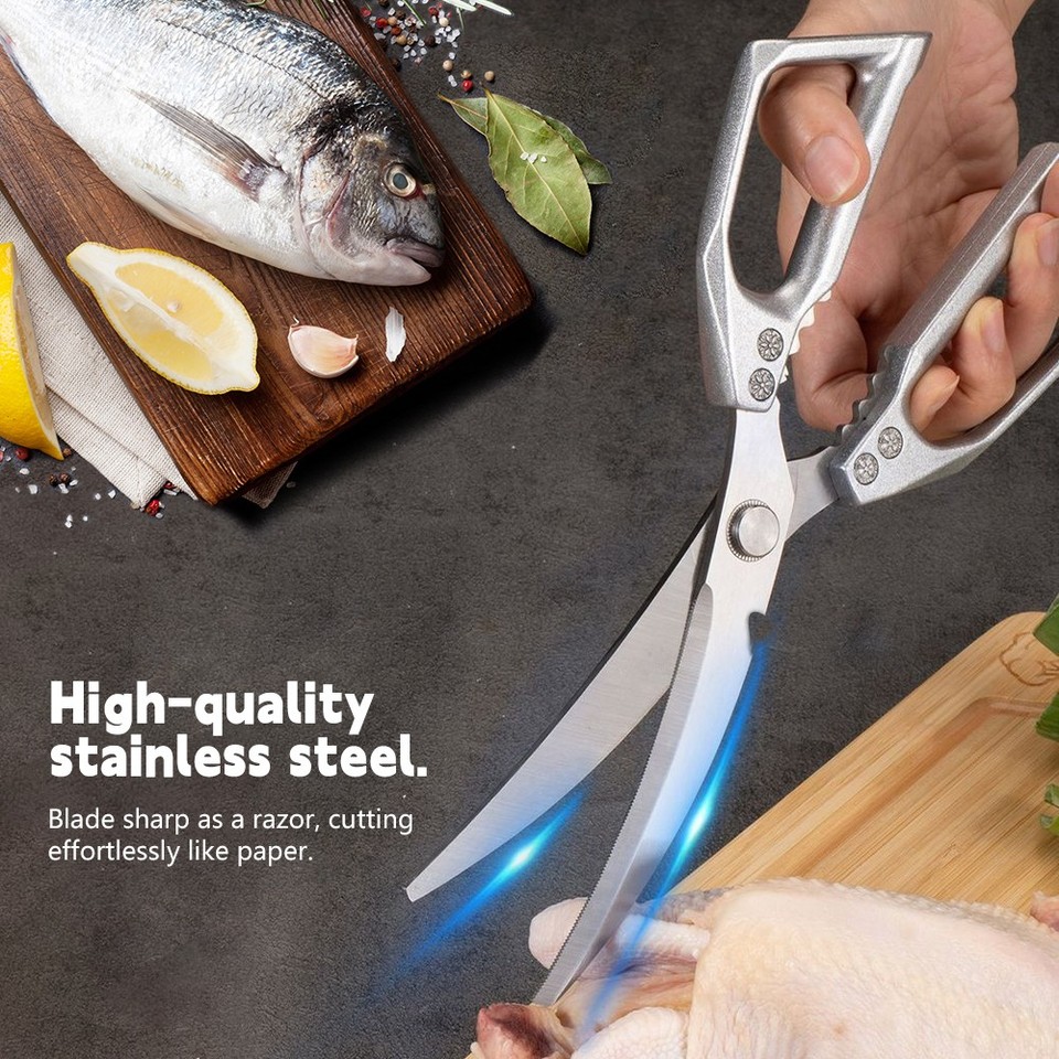 Stainless Steel Kitchen Shears Heavy Duty Scissors for Meat Fish Bones ...
