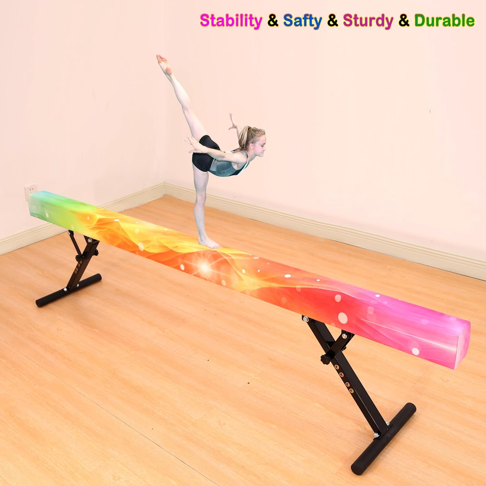 8 Ft Gymnastic Balance Beam with Adjustable Height From7 Inch to 22 ...