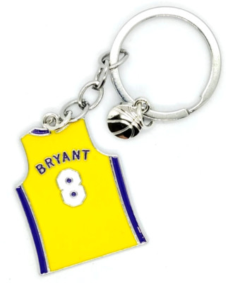 KOBE BRYANT KEYCHAIN Yellow Jersey #8 & Basketball Ball Key Chain ...