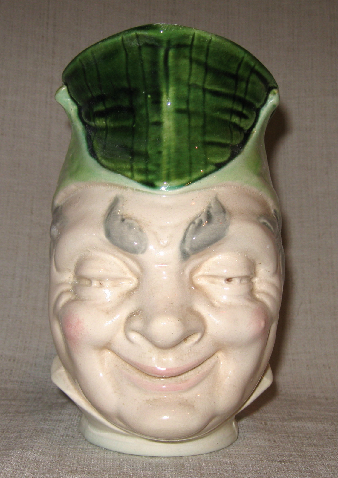 Sarreguemines French Majolica Puck Jester Toby Mug # 652 | eBay